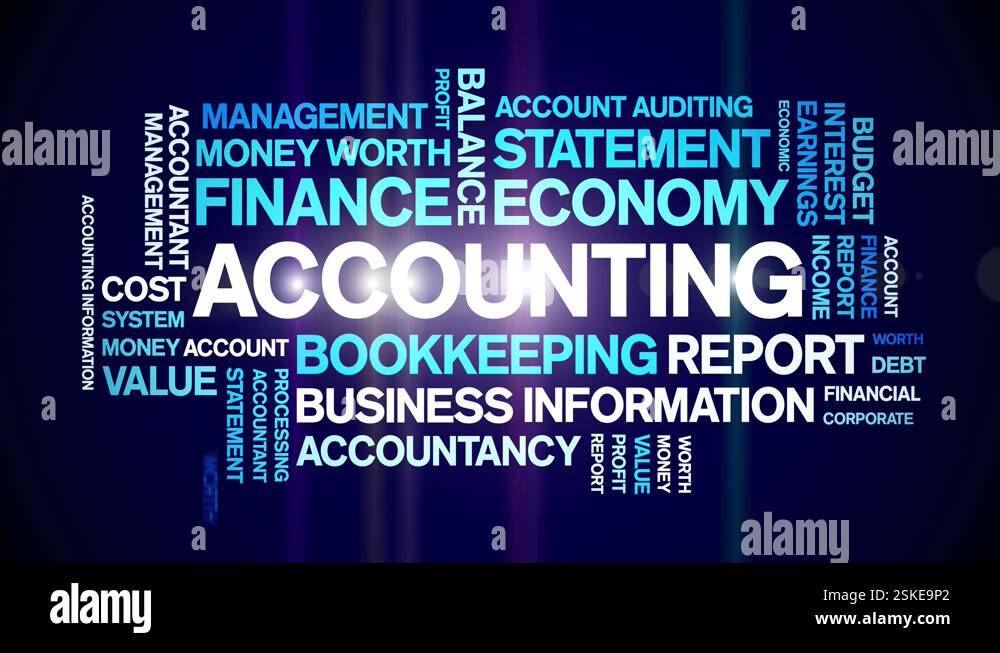 Accounting animated word cloud,animation tag kinetic typography ...