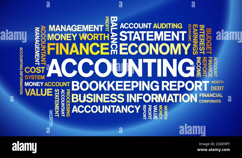 Accounting animated word cloud,animation tag kinetic typography ...