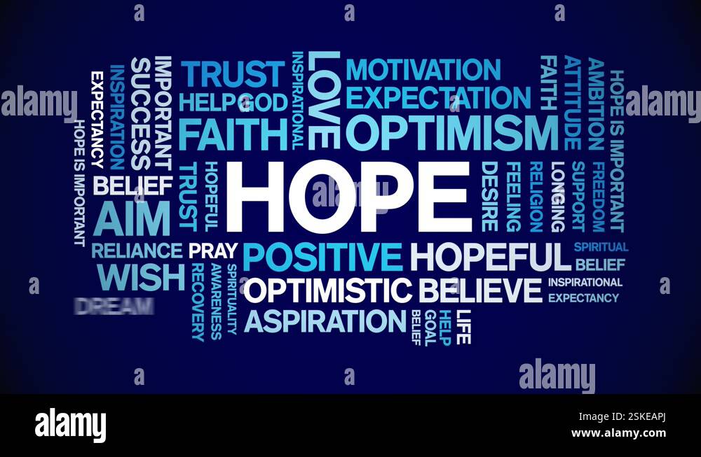 Hope animated word cloud,animation text tag kinetic typography seamless ...