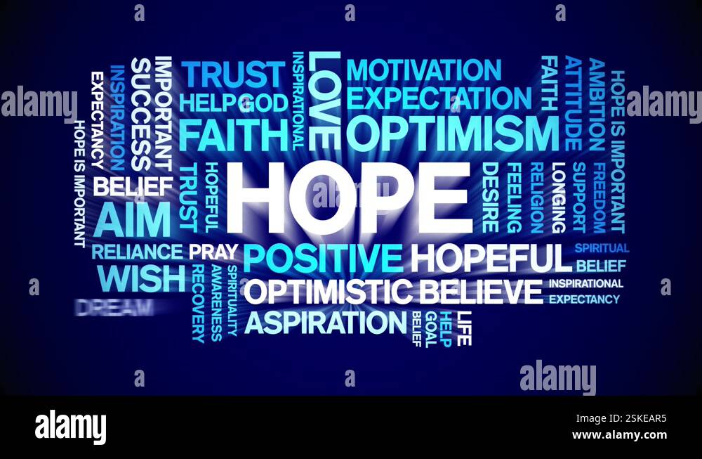 Hope animated word cloud,animation text tag kinetic typography seamless ...