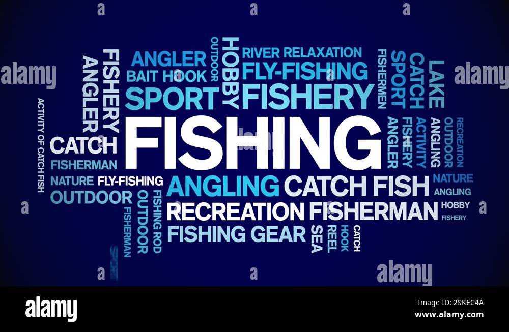 Fishing animated word cloud,animation tag text kinetic typography ...
