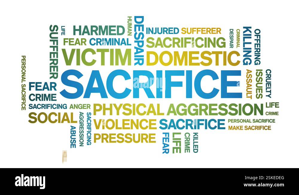 Sacrifice animated word cloud,animation text kinetic typography ...