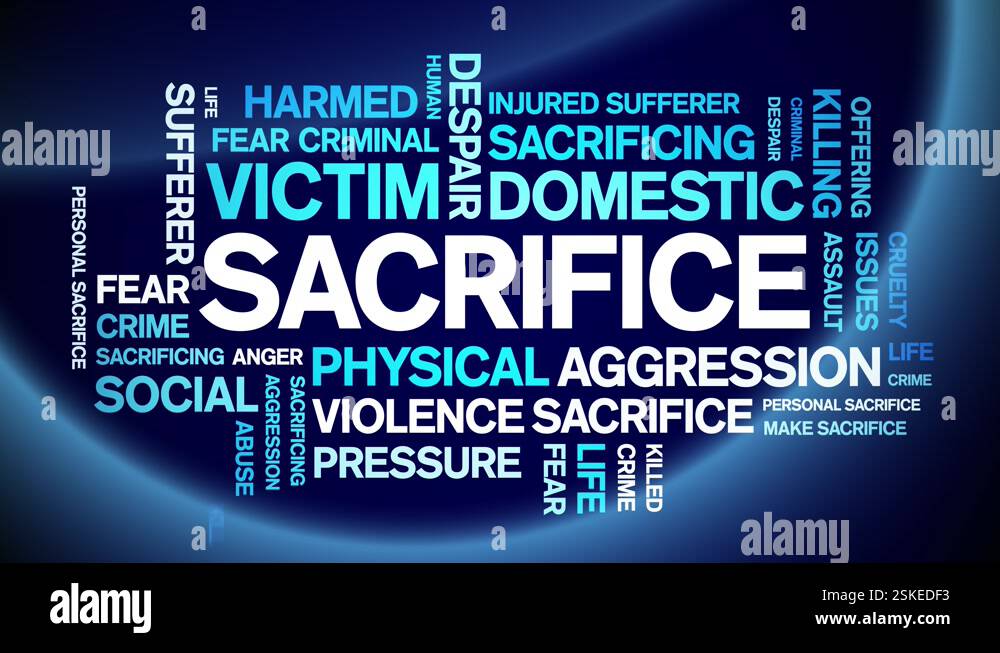Sacrifice animated word cloud,animation text kinetic typography ...