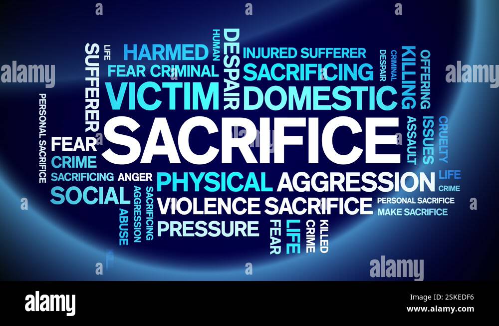 Sacrifice animated word cloud,animation text kinetic typography ...