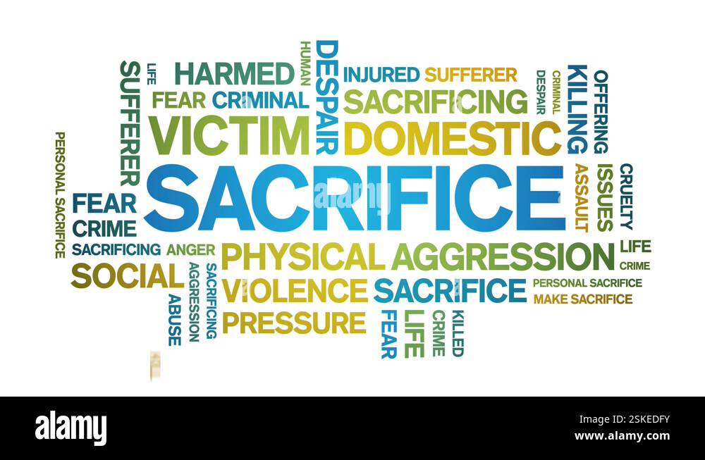 Sacrifice animated word cloud,animation text kinetic typography ...