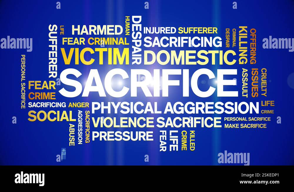 Sacrifice animated word cloud,animation text kinetic typography ...