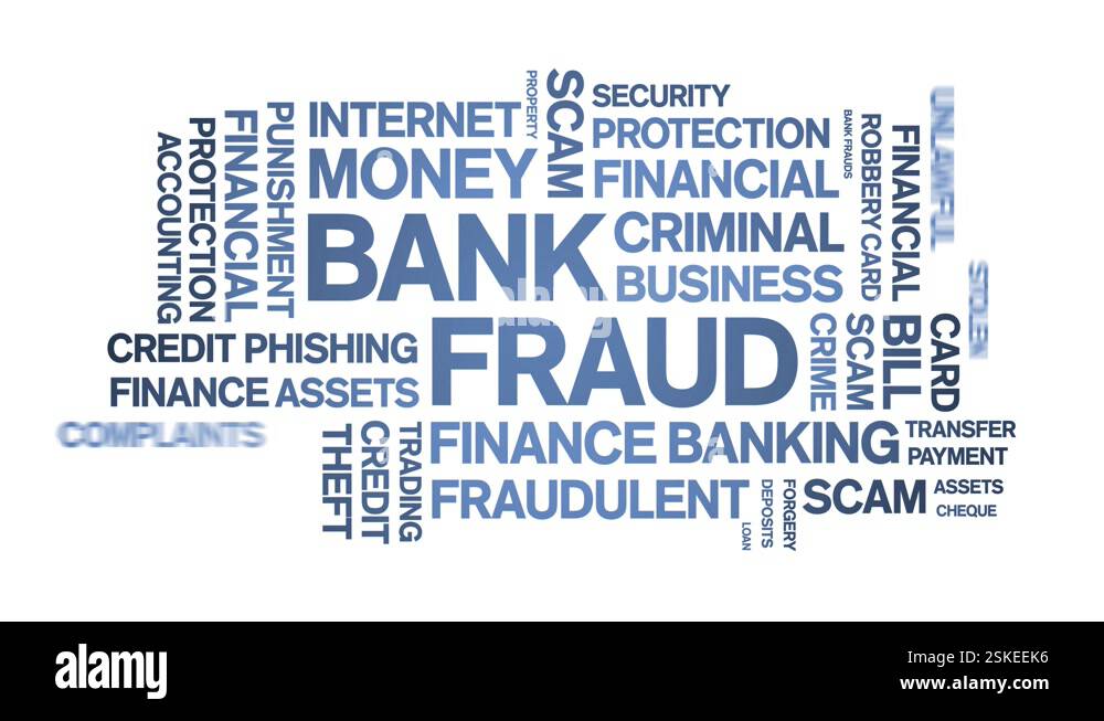 Bank Fraud animated word cloud,animation text kinetic typography ...