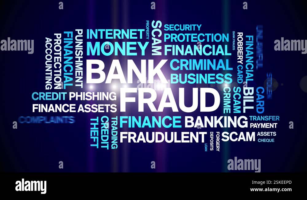 Bank Fraud animated word cloud,animation text kinetic typography ...
