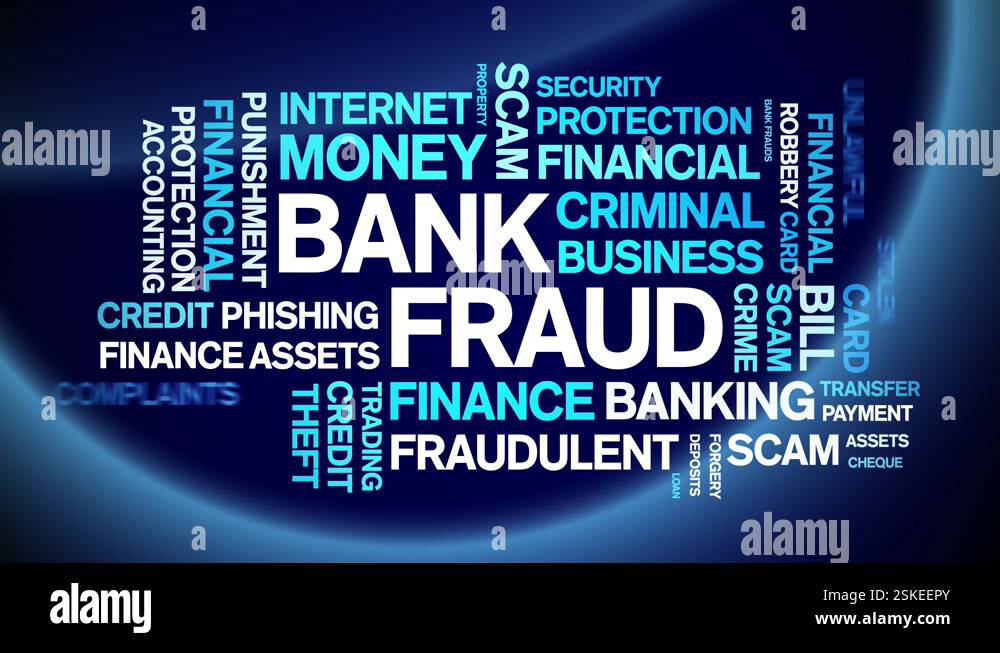 Bank Fraud animated word cloud,animation text kinetic typography ...