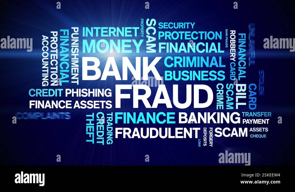 Bank Fraud animated word cloud,animation text kinetic typography ...