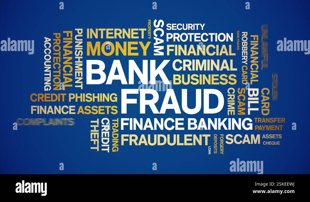 Bank Fraud animated word cloud,animation text kinetic typography ...