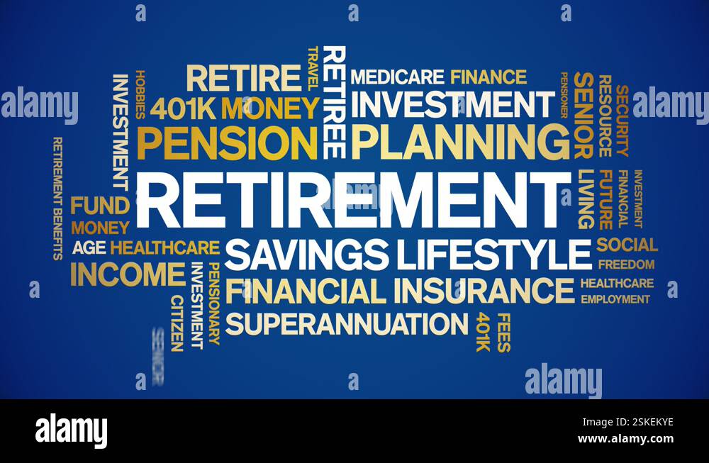 Retirement animated word cloud,animation tag kinetic typography ...