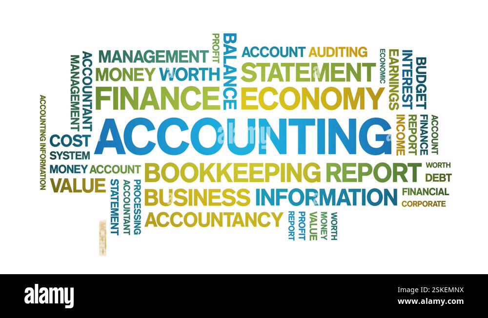 Accounting animated word cloud,animation tag kinetic typography ...