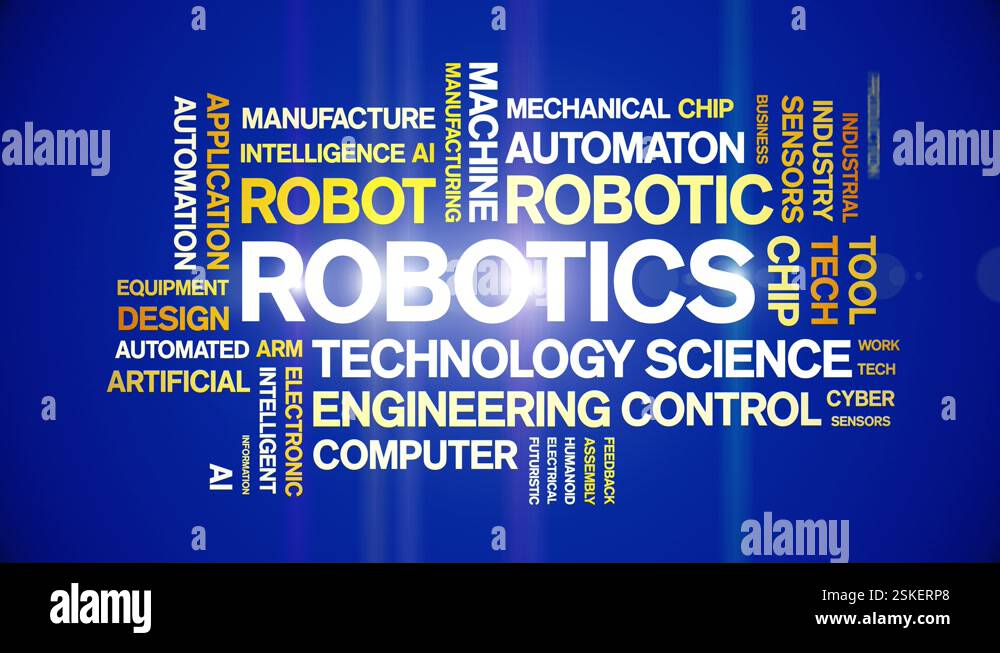 Robotics animated word cloud,animation text kinetic typography seamless ...
