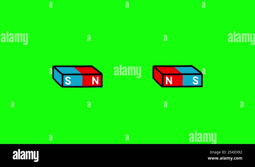 Magnets drawing blue red version repulsion north version greenbox ...
