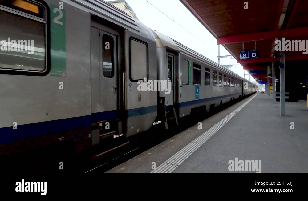 SNCF Ter Train Departing Platform At Geneva Railway Station Stock Video ...