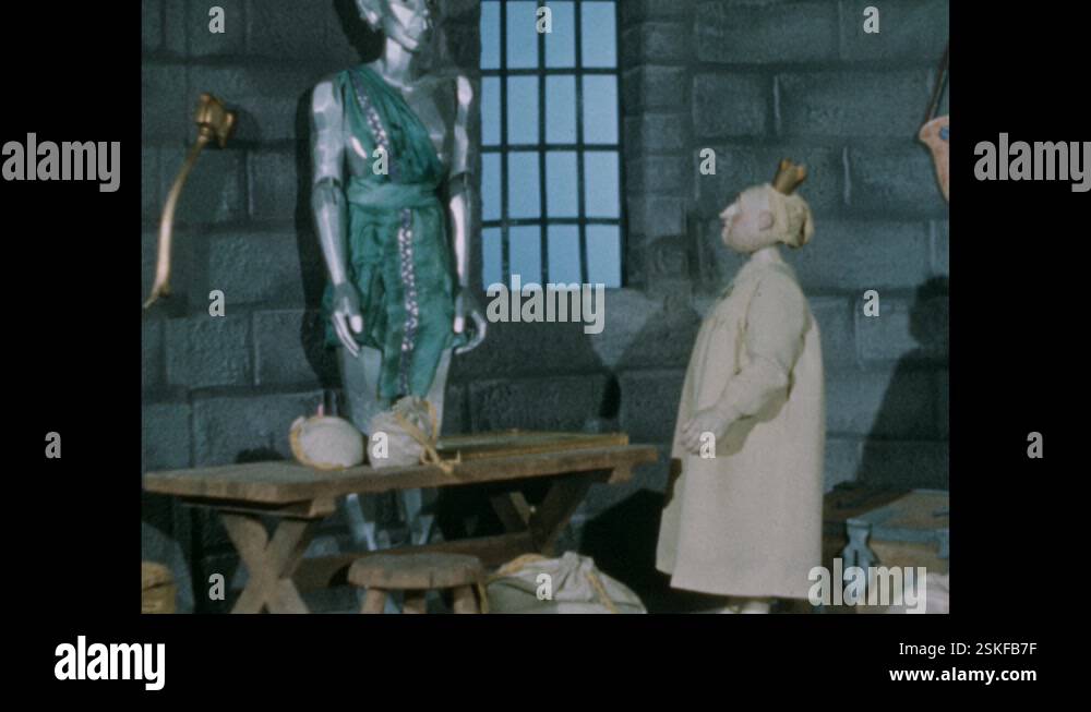 1960s: Castle. Treasure room. King puppet speaks to tall statue. King ...