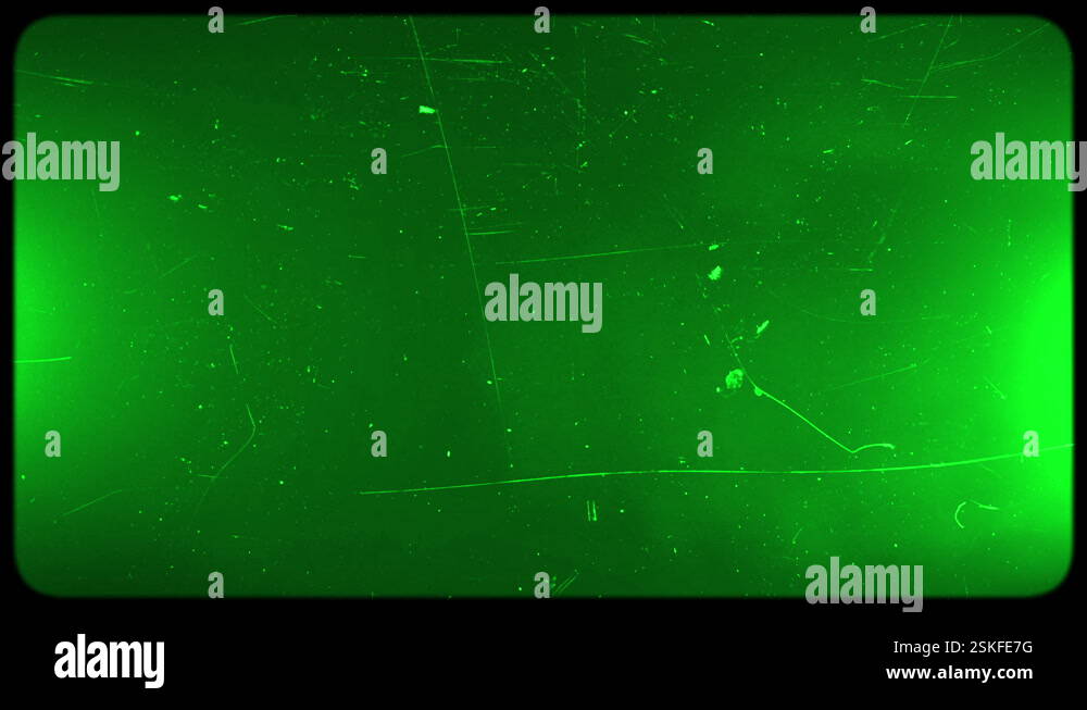 Scratches and damage on green screen. Vintage film effects. Effect of ...
