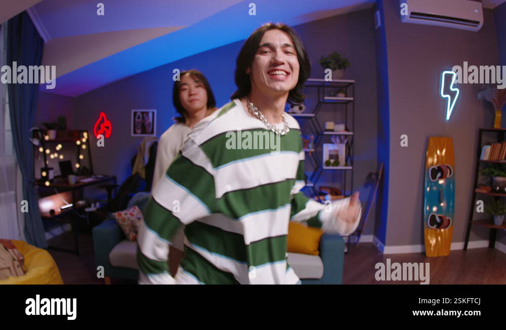 Two Gen Z Asian friends K-pop dancers record trending reels for social ...