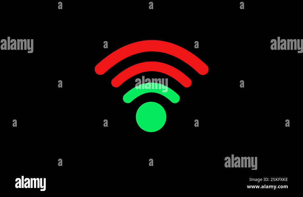 4k animated bad Wi-Fi signal, flat design part of interface on ...