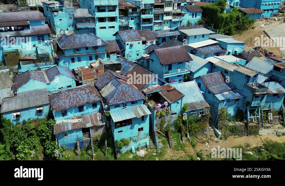 Arema Blue VIllage, or Blue village, an old slum transformed in a Stock ...