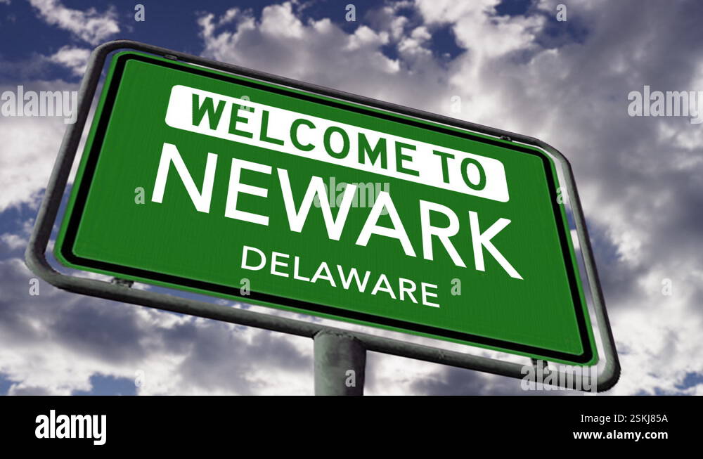 Welcome to Newark, Delaware. USA City Road Sign Close Up, Realistic 3d ...