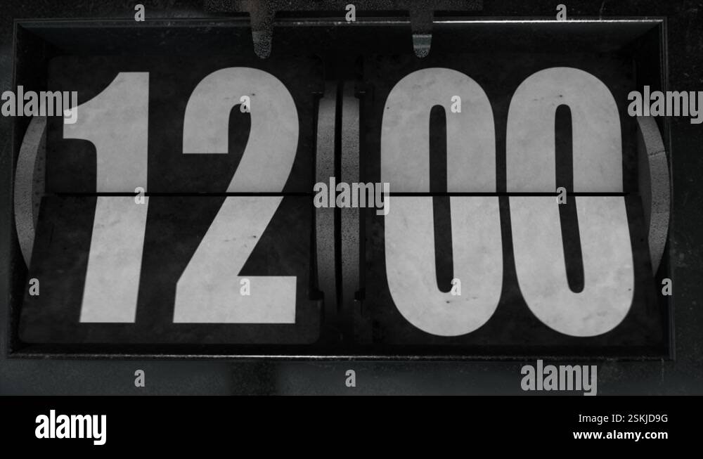High quality CGI render of an old style industrial looking flip clock ...