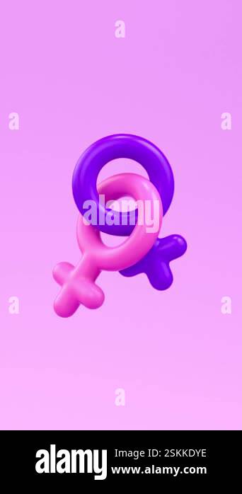 Looping video for social media post with two isolated female symbols ...