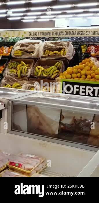 Television with Green Screen at the End of a Supermarket Aisle ...