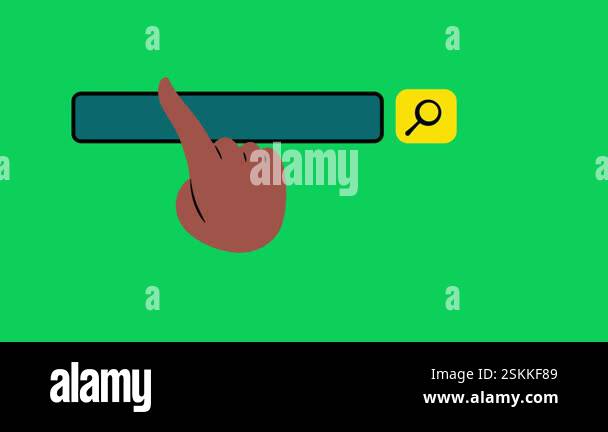 Search by hand, search bar with hand animation on green screen ...