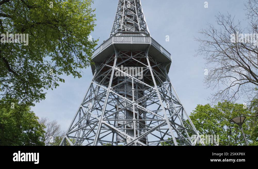 Tilt-up Of Steel-Framework Of Petrin Lookout Tower On The Hill In ...