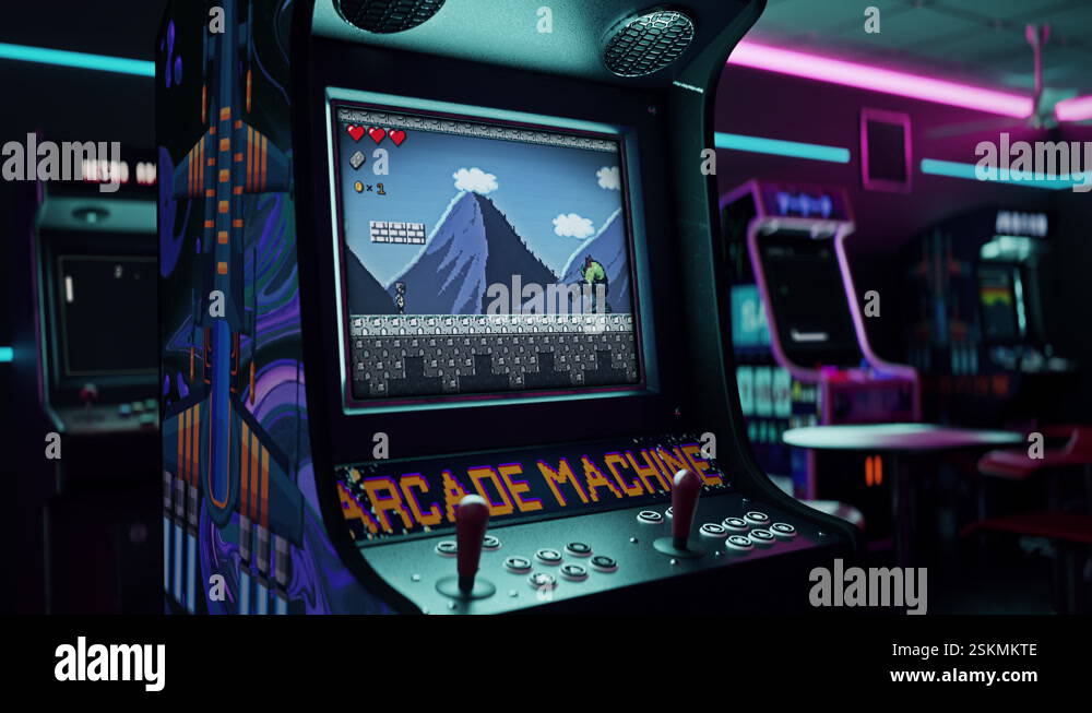 Playing the old-school platformer simulator on nostalgia arcade gaming ...