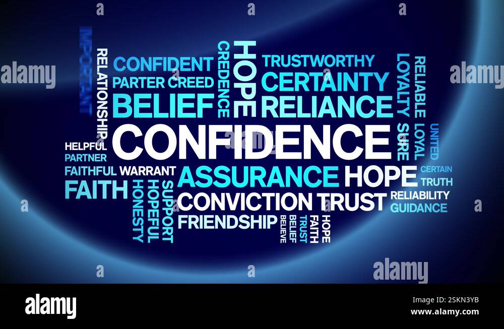 Confidence animated word cloud,animation text kinetic typography ...