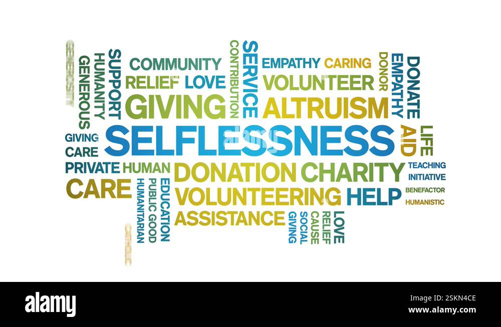 Selflessness animated word cloud,animation kinetic typography seamless ...