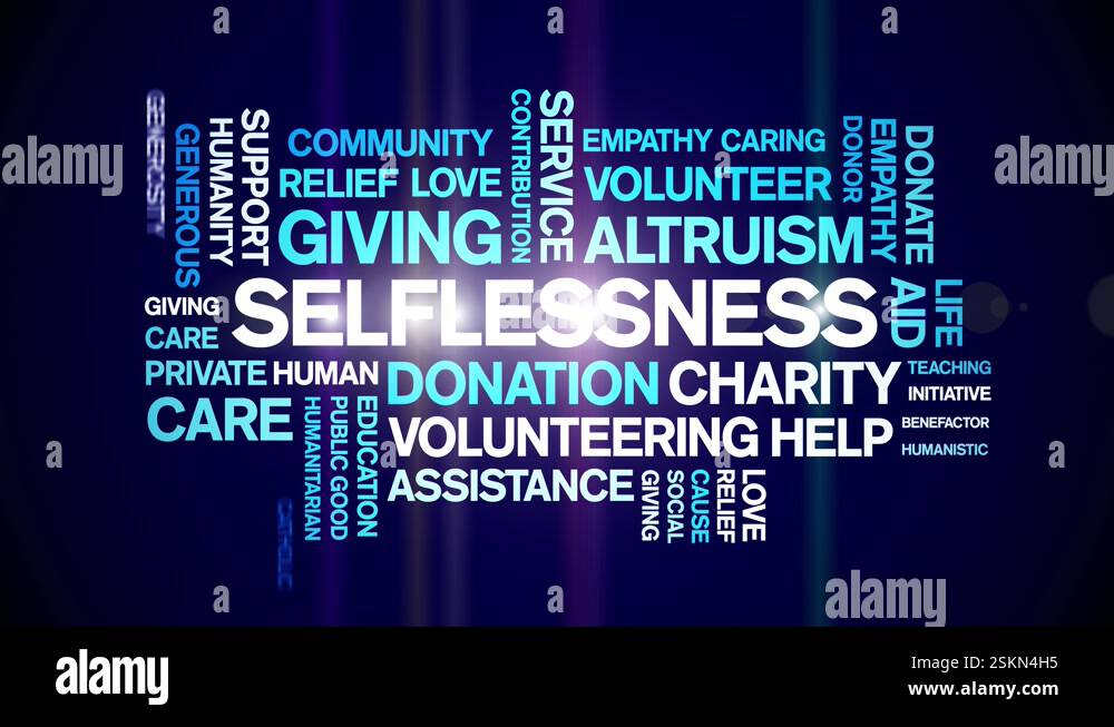 Selflessness animated word cloud,animation kinetic typography seamless ...
