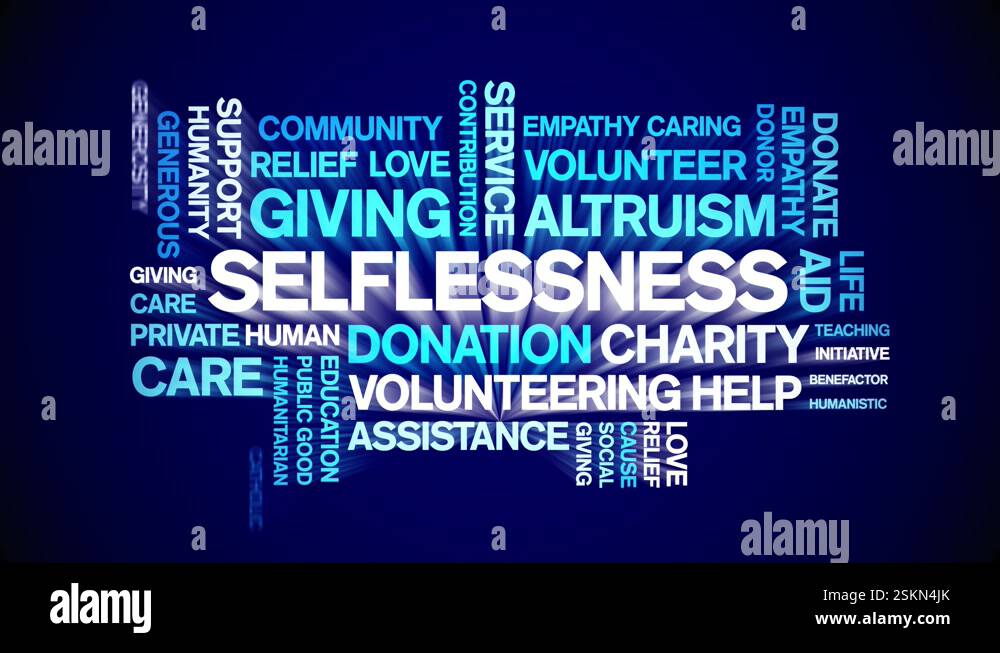 Selflessness animated word cloud,animation kinetic typography seamless ...
