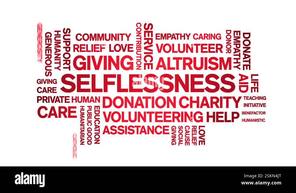 Selflessness animated word cloud,animation kinetic typography seamless ...