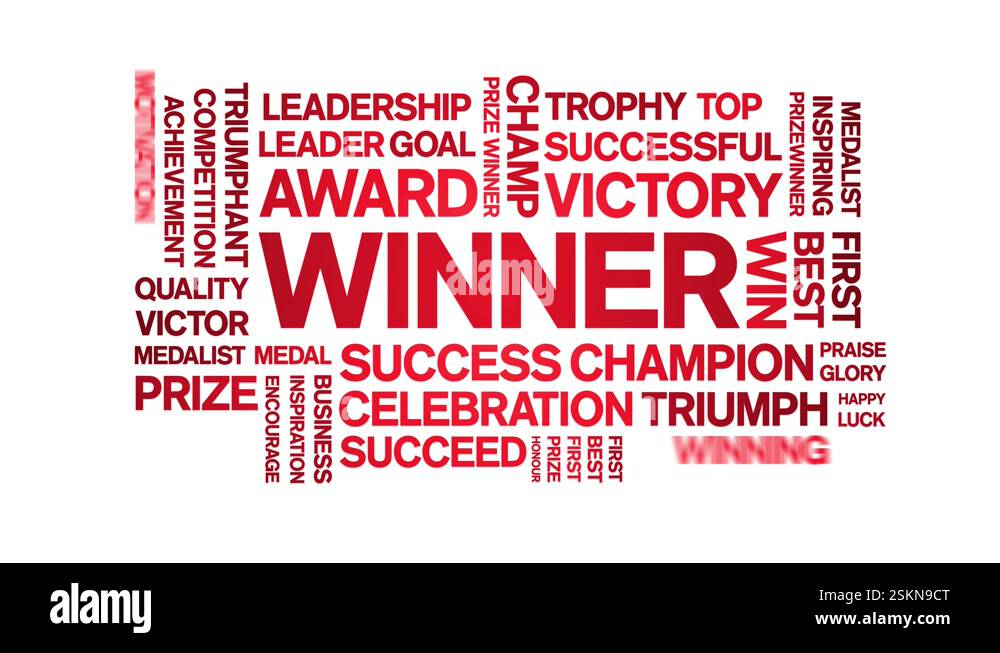 Winner animated word cloud,animation text kinetic typography seamless ...