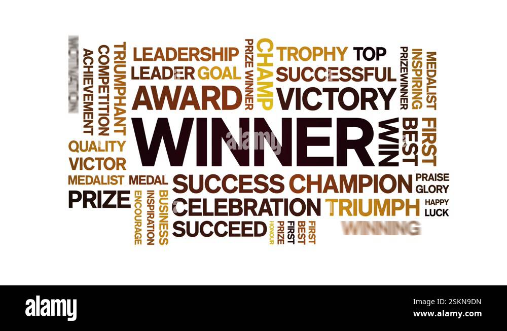 Winner animated word cloud,animation text kinetic typography seamless ...