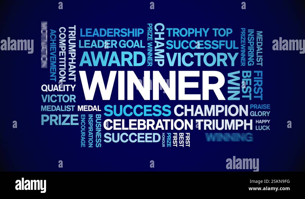 Winner animated word cloud,animation text kinetic typography seamless ...
