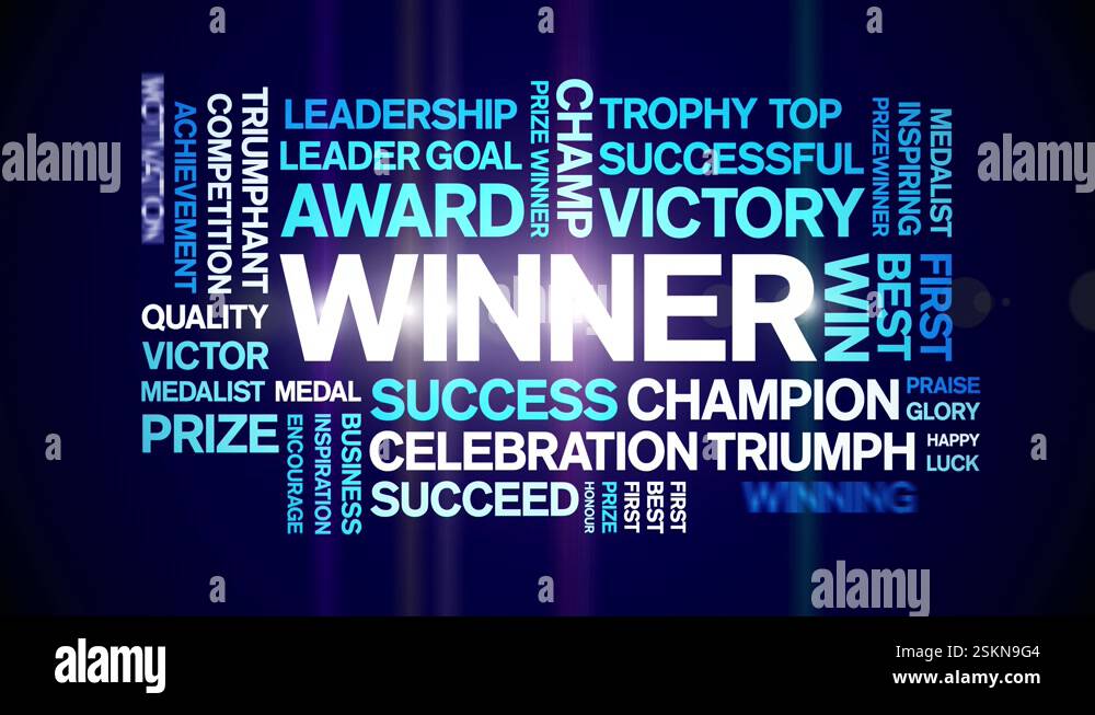 Winner animated word cloud,animation text kinetic typography seamless ...