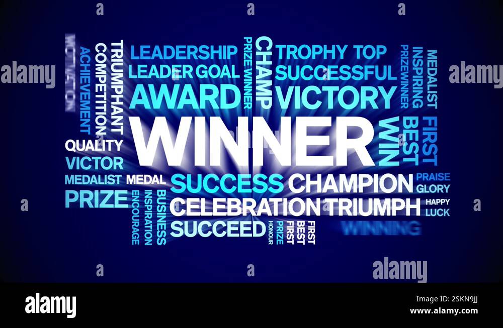Winner animated word cloud,animation text kinetic typography seamless ...