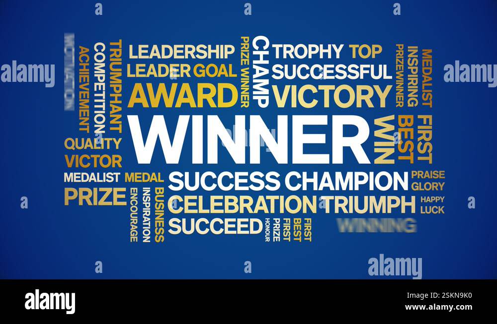 Winner animated word cloud,animation text kinetic typography seamless ...