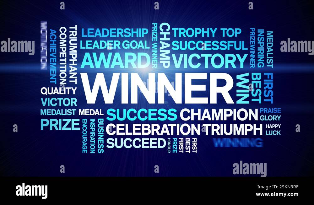Winner animated word cloud,animation text kinetic typography seamless ...