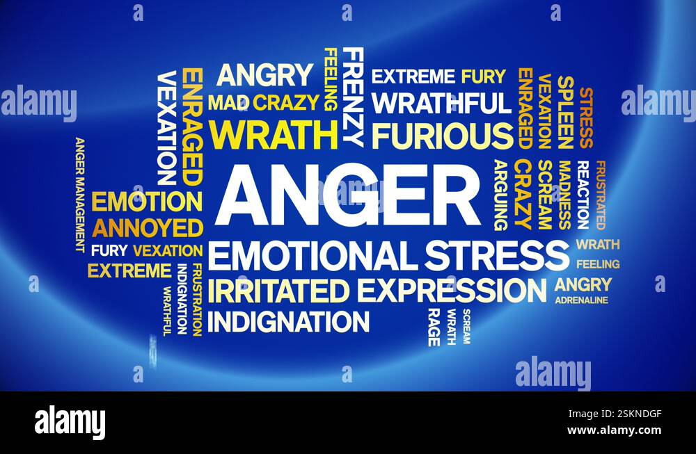 Anger animated word cloud,animation text kinetic typography seamless ...