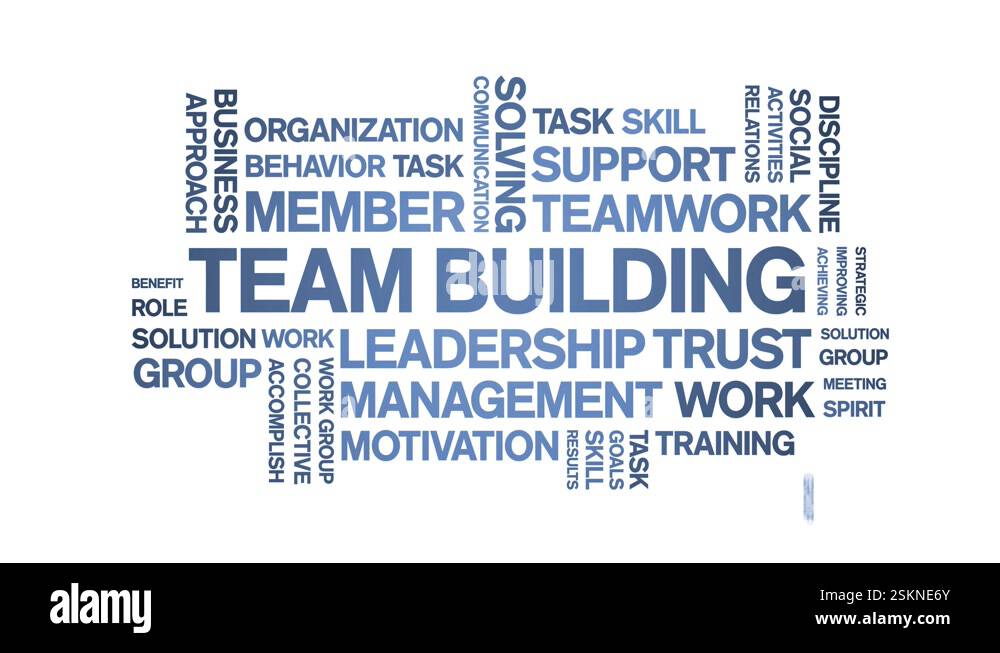 Team Building animated word cloud,animation kinetic typography seamless ...