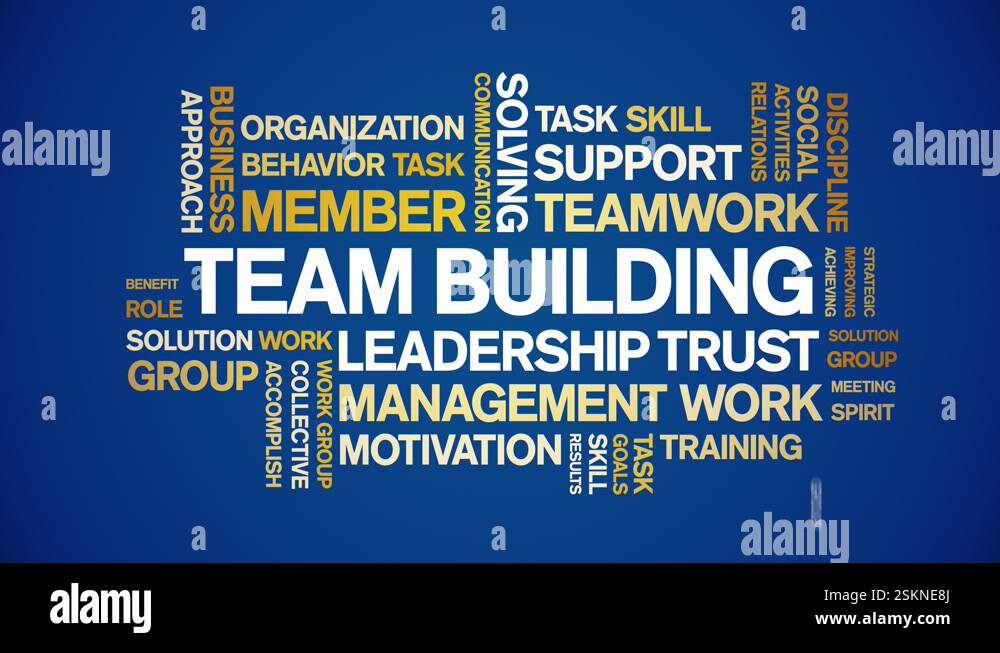 Team Building animated word cloud,animation kinetic typography seamless ...
