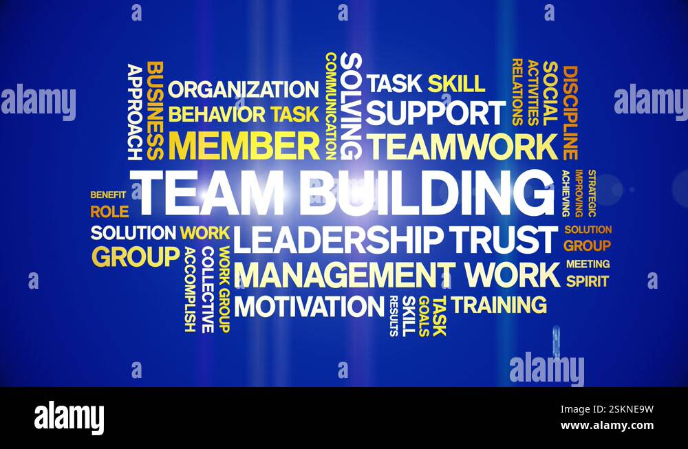 Team Building animated word cloud,animation kinetic typography seamless ...