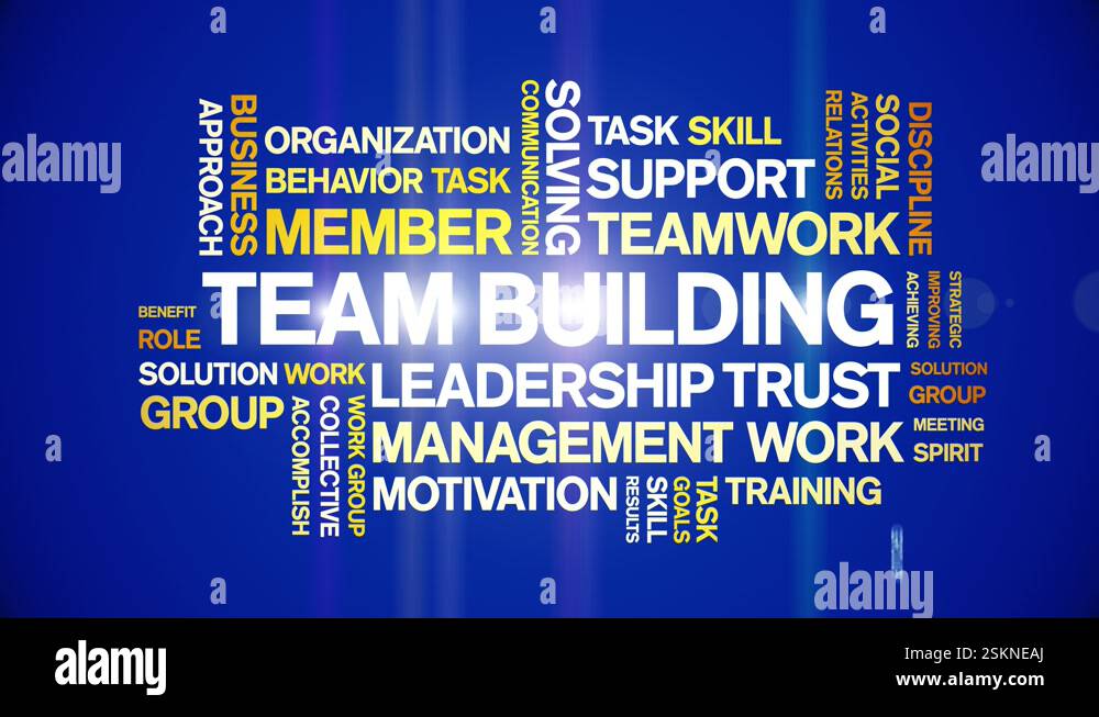 Team Building animated word cloud,animation kinetic typography seamless ...