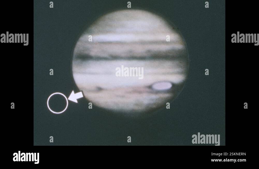 1960s: Picture of Jupiter, arrow points to dark spot on planet's ...